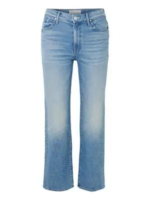 MOTHER The Kick It Ankle Mid-rise Bootcut Jeans - Blue