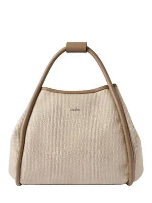 Max Mara Marine Leather-trimmed Faux Raffia Tote - Neutrals