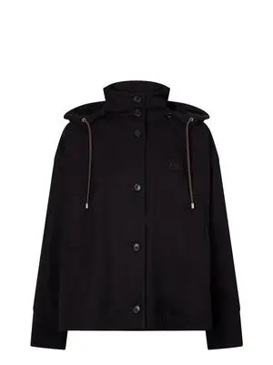 Loewe Hooded Cotton And Silk-blend Canvas Jacket - Black