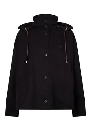 LOEWE Hooded Cotton And Silk-Blend Canvas Jacket