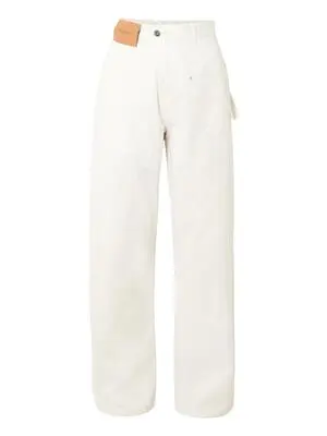 JW Anderson Twisted Paneled High-Rise Jeans Neutrals