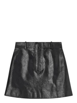 Gucci Leather Mini Skirt - Black