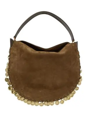 Isabel Marant Oskan Soft Embellished Leather-trimmed Suede Shoulder Bag - Brown