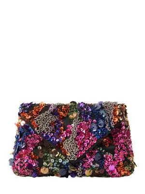 Dries Van Noten Sequin And Bead-embellished Satin Clutch - Multi