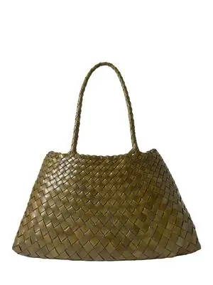 Dragon Diffusion Santa Croce Big Woven Leather Tote - Army Green