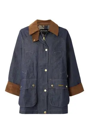 Barbour Asker Cotton-corduroy Trimmed Denim Jacket - Blue