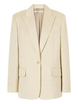Another Tomorrow Oversized Twill Blazer Neutrals