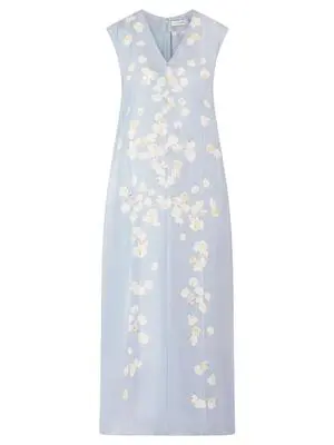 Altuzarra Cherie Floral-print Midi Dress - Light Blue