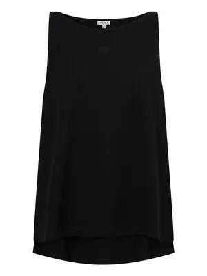 Loewe Anagram Embroidered Ribbed-knit Tank Top - Black