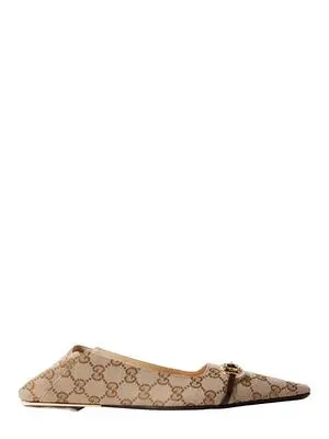 Gucci Vittoria Horsebit Ballet Flats - Neutrals