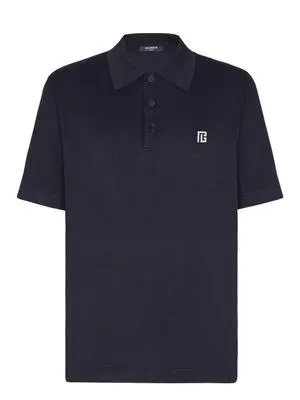 Balmain Silk Polo Shirt - Blue