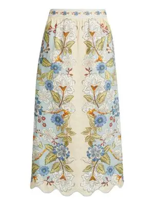 Farm Rio Garden Skirt - Sky Blue