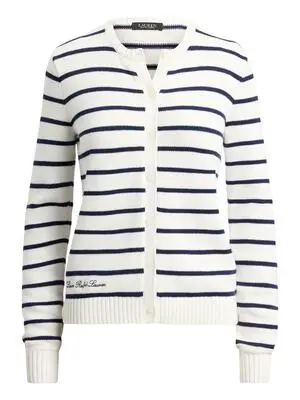 Ralph Lauren Striped Cardigan - White