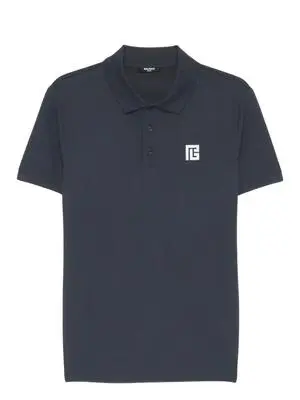 Balmain Cotton Polo Shirt - Blue