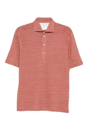 Brunello Cucinelli Linen And Cotton Polo Shirt - Red