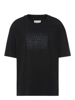MAISON MARGIELA Logo Cotton T-shirt - Black