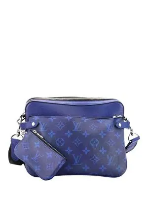 LOUIS VUITTON Trio Messenger Bag Monogram Taigarama - Blue