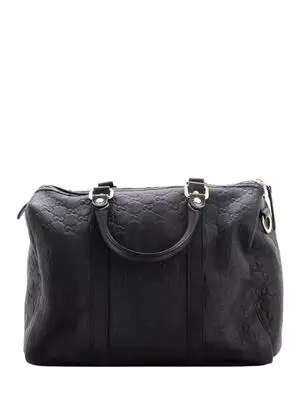 Gucci Joy Boston Bag Ssima Leather Medium Handbag - Black
