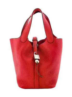 Hermès Picotin Lock Bag Clemence Pm - Red