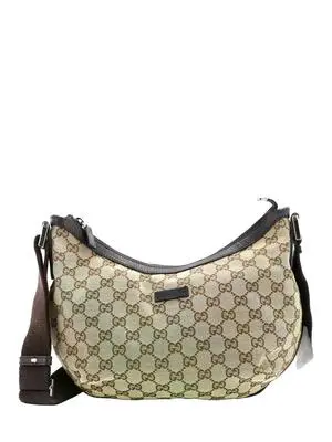 Gucci Saddle Zip Messenger Bag Gg Canvas - Brown