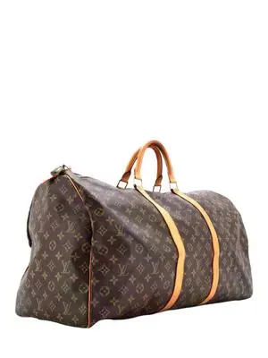 LOUIS VUITTON Keepall Monogram Canvas 60 Travel Bag - Brown