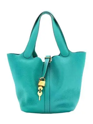 Hermès Picotin Lock Clemence Mm Bucket Bag - Green