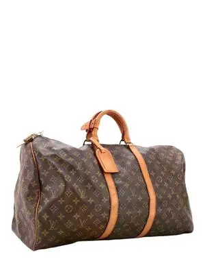 LOUIS VUITTON Keepall Monogram Canvas 55 Travel Bag - Brown