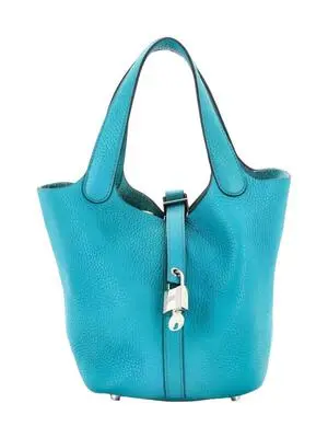 Hermès Picotin Lock Clemence Mm Bucket Bag - Blue