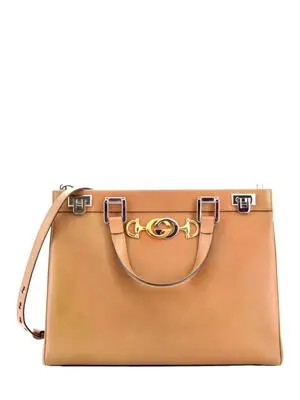 Gucci Zumi Medium Top Handle Satchel - Brown