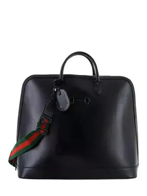 Gucci Horsebit 1955 Web Duffle Travel Bag - Black