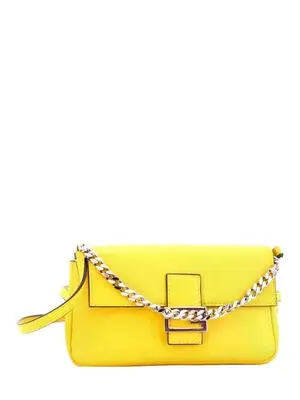 Fendi Baguette Leather Micro Crossbody Bag - Yellow