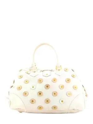 LOUIS VUITTON Polka Dot Panama Bowly Embellished Handbag - Neutrals