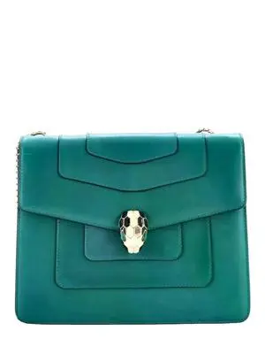 BVLGARI Serpenti Forever Square Leather Shoulder Bag - Green