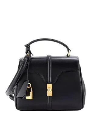 Celine 16 Mini Satchel Top Handle Bag - Black