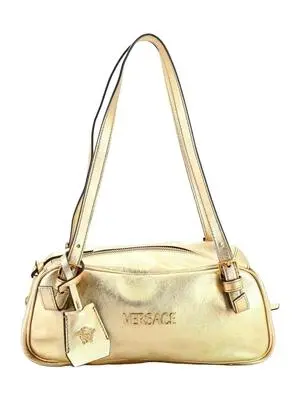 Versace Tag Bowling Leather Handbag - Metallic