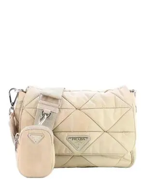 Prada Padded Flap Shoulder Bag Quilted Crossbody - Neutrals