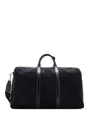 Gucci Convertible Duffle Bag Jumbo Gg Canvas - Black