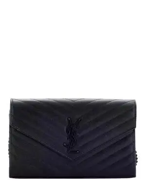 Saint Laurent Monogram Wallet On Chain Crossbody Bag - Black