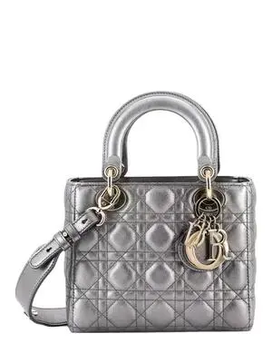 Dior My Abcdior Lady Cannage Quilt Lambskin Crossbody Bag - Metallic