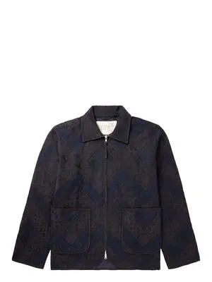 KARDO Paiwand Studio Amardeep Embroidered Cotton-herringbone Jacket - Blue