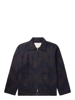 KARDO Paiwand Studio Amardeep Embroidered Cotton-herringbone Jacket - Navy