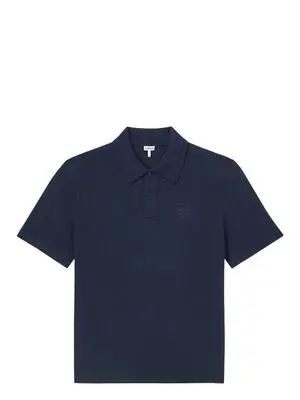 Loewe Slim-fit Logo-embroidered Cotton-piqué Polo Shirt - Blue