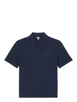 Loewe Slim-fit Logo-embroidered Cotton-piqué Polo Shirt - Navy