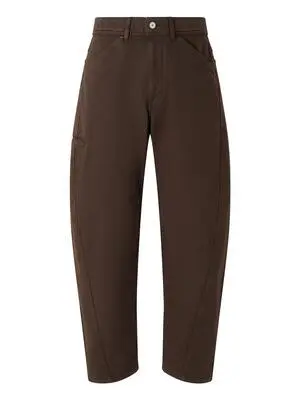 LEMAIRE Tapered Cotton-twill Trousers - Brown