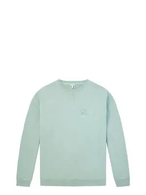 Loewe Logo-embroidered Printed Cotton-jersey Sweatshirt - Green