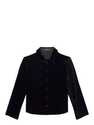 Gucci Slim-fit Logo-devoré Velvet Shirt - Black