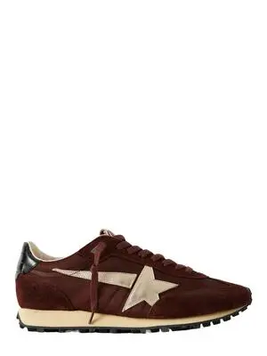 GOLDEN GOOSE Marathon Suede And Leather-trimmed Sneakers - Brown
