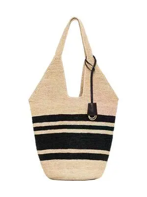 ANINE BING Striped Leah Tote Bag - Neutrals