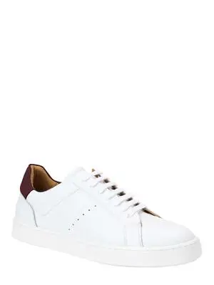 Bruno Magli Damiano Low Top Sneaker - White/bordeaux Leather