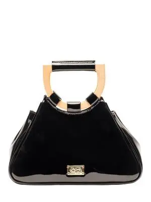 FRANCES VALENTINE Raye Leather Top Handle Tote - Black